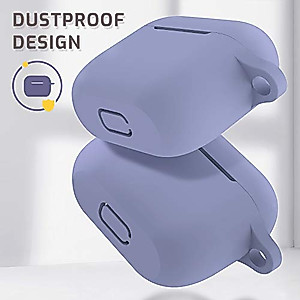 MATEPROX Compatible with AirPods 3 Case,Soft Silicone Protective Headphone Charging Cover with Keychain for Airpods 2021 3rd Generation (Lavender Purple)