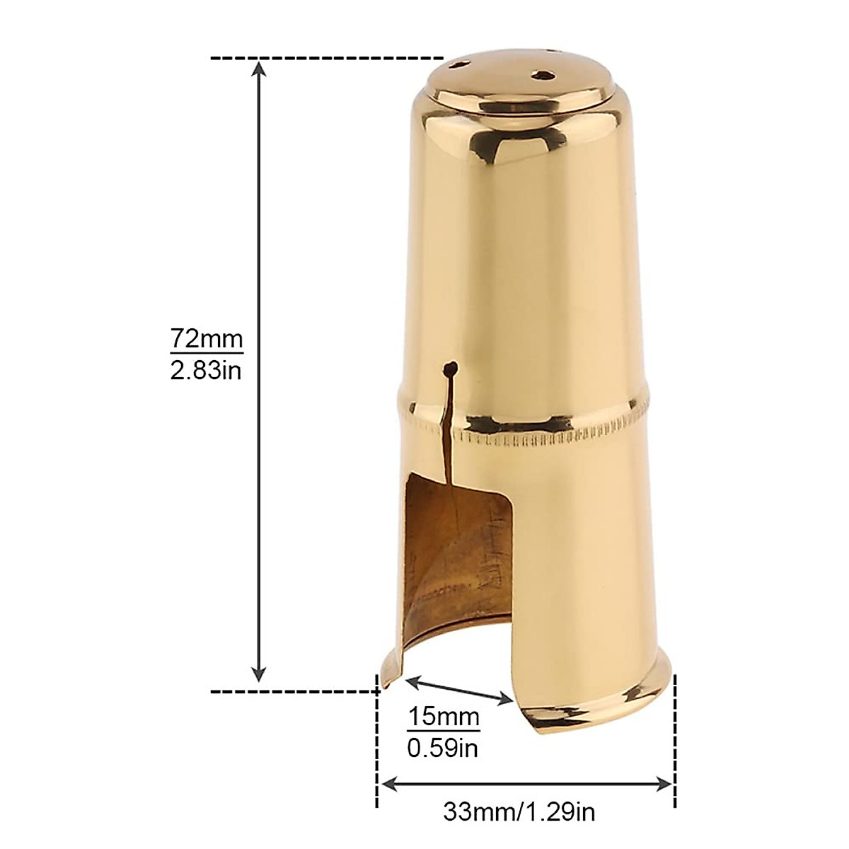 OriGlam Alto Saxophone Mouthpiece Protective Cap, Woodwinds Cap Alto Sax, Alto Sax Mouthpiece Cap, Alto Saxophone Mouthpiece Cap (Gold)
