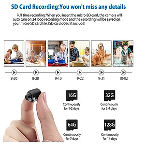 Flashstar Mini WiFi Camera 1080P HD Night Vision Included Motion Detection Remote Monitoring 160° Wide Angle Micro Baby Monitor for Home Office Store Warehouse (1Pcs)