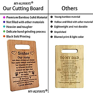 MY-ALVVAYS Sister Gifts from Sisters, Birthday Gifts for Sisters, Cutting Board Gift, 7"x11", Double-Sided Use -074