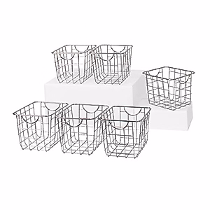Spectrum Diversified Wire Pet, Toy, Office, Dorm Storage Bin Organizer, Basket, Mini, Pack of 6, Chrome