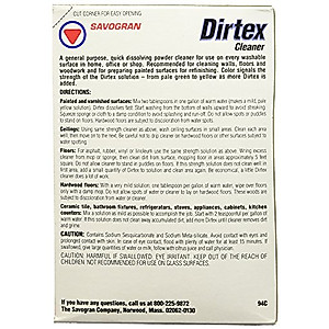 Savogran 10601 Dirtex Powder Cleaner, 1-Pound, 1 Pound (Pack of 1), Yellow, 16 Ounce