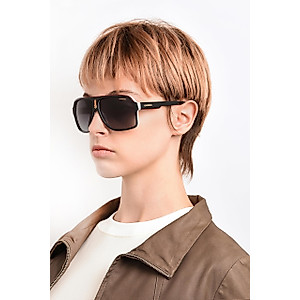 Carrera Men's CA1001/S Pilot Sunglasses, Black White/Dark Gray Gradient, 62 mm