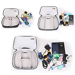 BUBM 3pcs Multi-Functional (S/M/L in One) Electronic Organizer Travel Gadgets Bag for Cables, External Flash Drive, Mouse, Memory Card, Power Bank - Clear