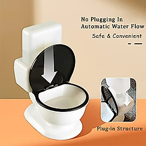 Cat Water Dispenser Toilet Shaped Water Bowl Funny Automatic Toilet Water Bowl Dish Refillable Drinking Fountain for Dogs and Cats