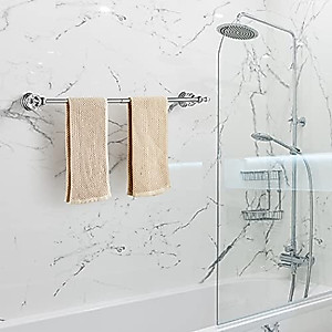 WOLIBEER Crystal Towel Bar,Chrome Towel Holder Adjustable Towel Rack Rod Expandable Stainless Steel Bathroom Accessories Wall Mounted