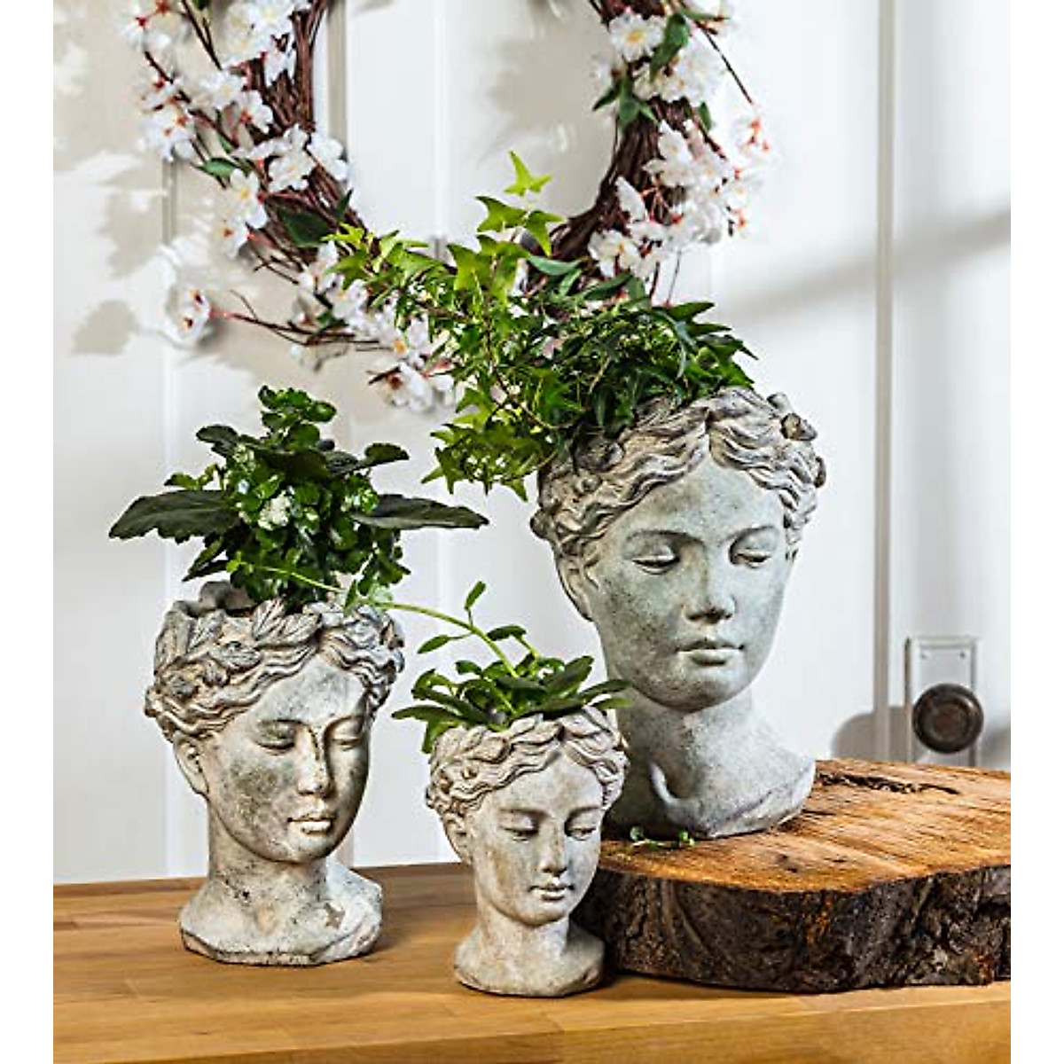 Abbott Collection 27-GODDESS-535-XS Xs Women Head Planter-6.5" H, 6.5 inches H, Grey