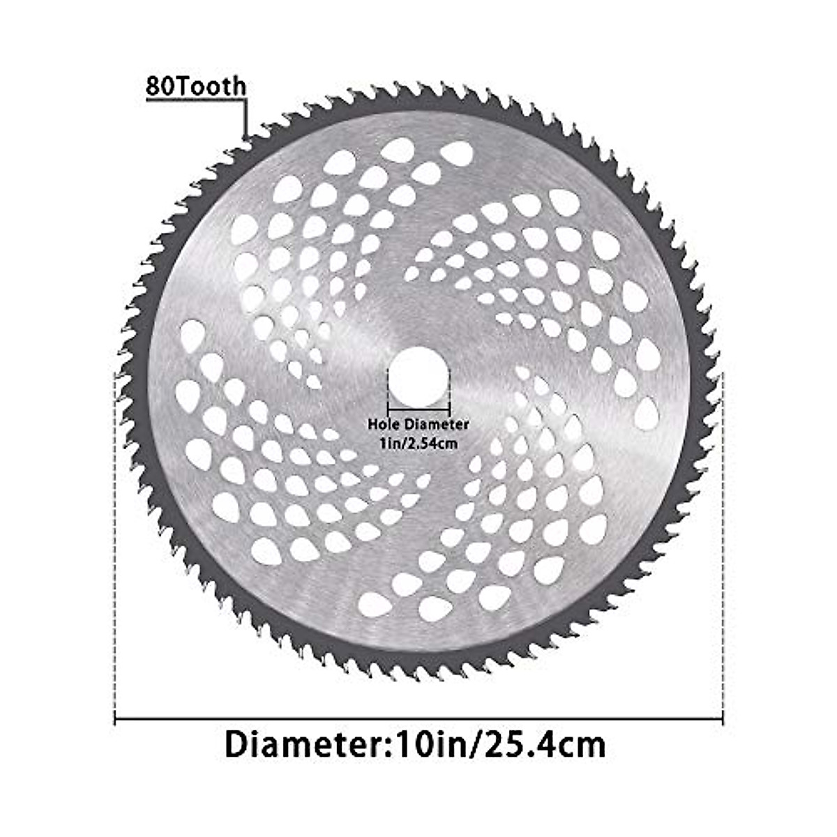 CZS 2 Pack 10" x 80T Carbide Tip Brush Cutter Trimmer Blades, Weed Eater Blade for Cutter, Trimmer, Weed Eater (2 Pack Different Adapter Kit Included)