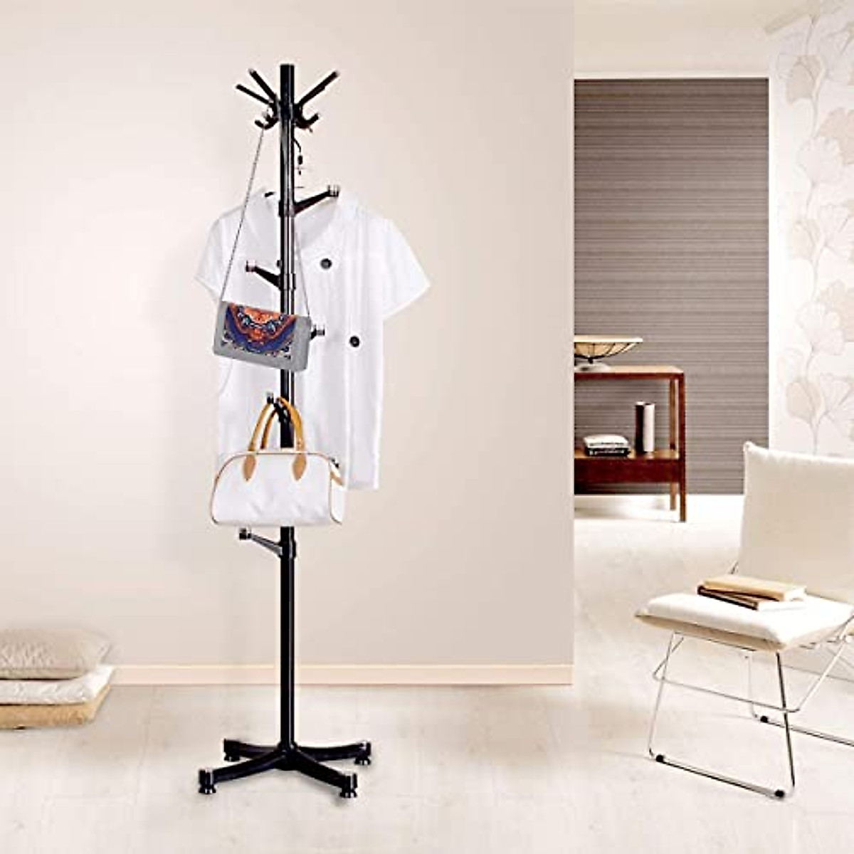 Women's Large Wallet Small Canvas Crossbody Bag Shoulder Cell Phone Pruse Handbag with Chain (Gray)