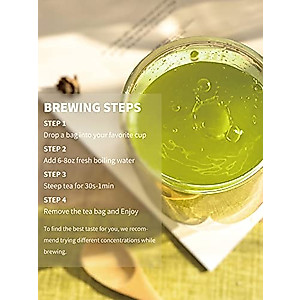 TeeLux Matcha Green Tea Bags, Classic Premium Japanese Matcha + Sencha Green Tea, Super Antioxidant, Zero Calories, Caffeinated, 100 Count