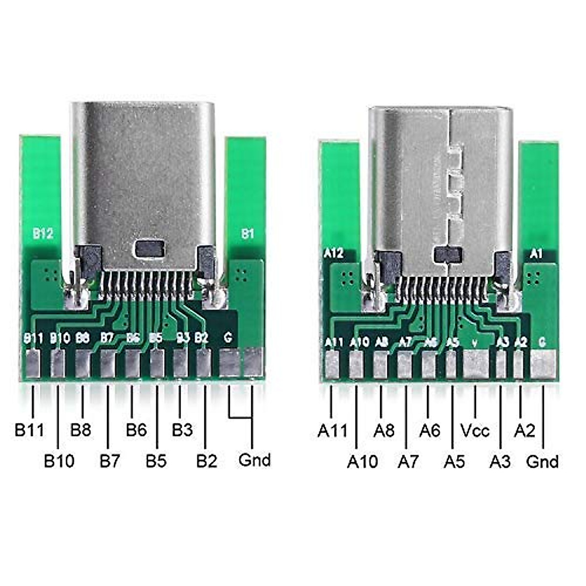 chenyang USB C DIY Connector USB 3.1 Type C 24Pin Male Plug ＆ Female Socket Port Repair Replacement Solder Adapter with PCB Board