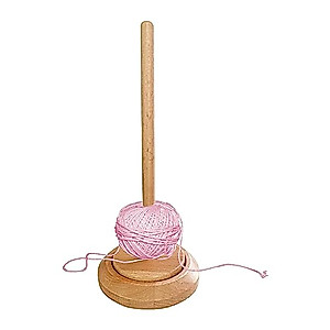 rockible Wooden Yarn Ball Holder Yarn Dispenser Portable Roll Paper Towel Holder Rotating Sewing Accessory for Knitting Lovers Mother Wife Sister
