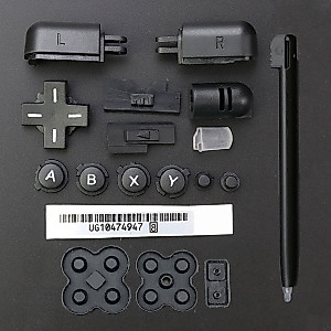 NSLikey ABXY L R D Pads Cross Button Full Button Set + Conductive Button Pad + Stylus Touch Pen + Label for Nintendo DS Lite NDSL Replacement (Gold)
