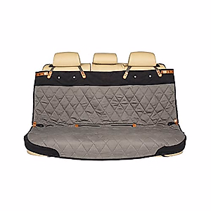 PetSafe Happy Ride Quilted Dog Car Seat Cover – Waterproof & Durable – Machine Washable – Fits Most Cars, Trucks & SUVs – Backseat Protection for Scratches & Dog Hair - Bench, Grey