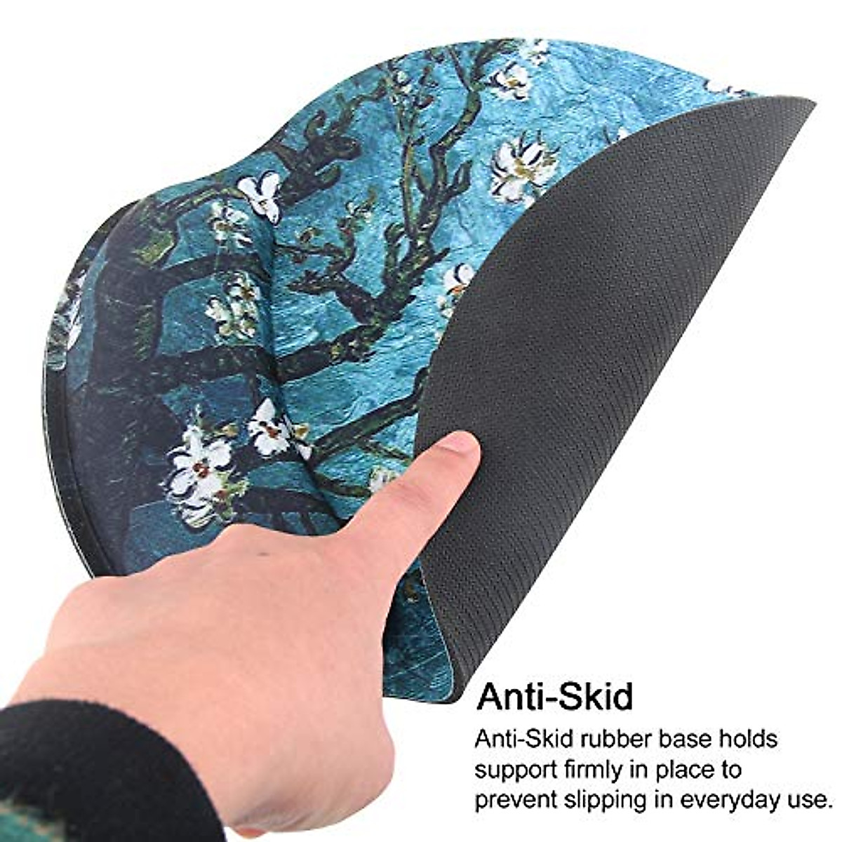 Mouse Pads for Computers Van Gogh Ergonomic Memory Foam Nonslip Wrist Support-Lightweight Rest Mousepad for Office,Gaming,Computer, Laptop & Mac,Pain Relief,at Home Or Work