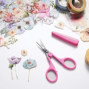 Beaditive High Precision Detail Scissors Set (2-Pc) Sharp, Fine Tips | Paper Cutting, Scrapbooking, Sewing, Crafting | Stainless Steel | Protective Cover (Pastel)