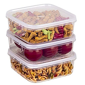Décor Tellfresh Food Storage Pantry Container | Ideal for Meal Prep | BPA Free | Dishwasher, Freezer & Microwave Safe, Polypropylene, 500ml 3 Pack