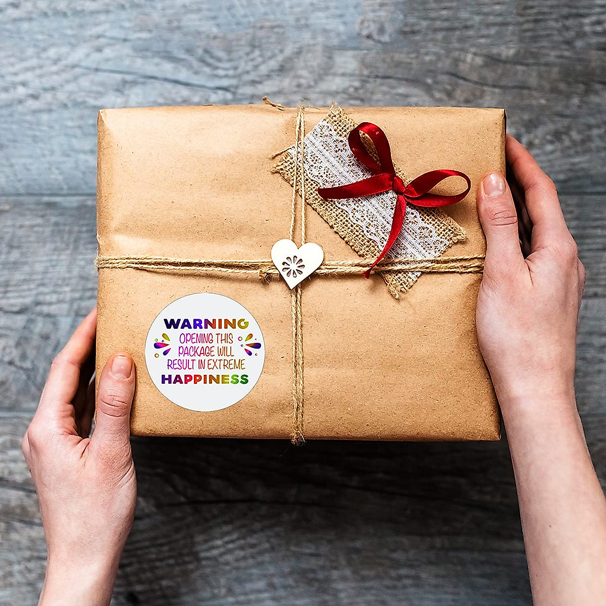 Littlefa 1.5” Warning Opening This Package with Rainbow Design Stickers,Thank You Stickers,Bakeries Stickers,Handmade Stickers,Small Business Stickers, Envelopes Stickers, Gift Bags Packaging 500 PCS
