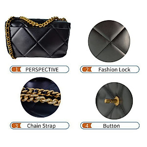 MIDUNU Crossbody Bags for Women Handbags Leather Shoulder Bag Ladies Purse Evening Wallets Luxury Quilted Satchels (White soft leather)