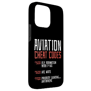 iPhone 15 Pro Max Aviation Cheat Codes Funny Airplane Humor Pilot ATC Gift Case