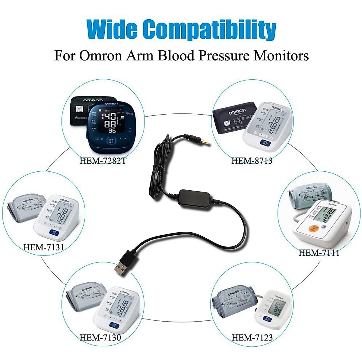 DigitCont USB 5V to DC 6V 4mm x 1.7mm Power Cable, Compatible with Omron blood pressure monitor, USB Voltage Step Up Converter Cable, Power Supply Adapter Cable, 4 ft. DC 5V to DC 6V Cable