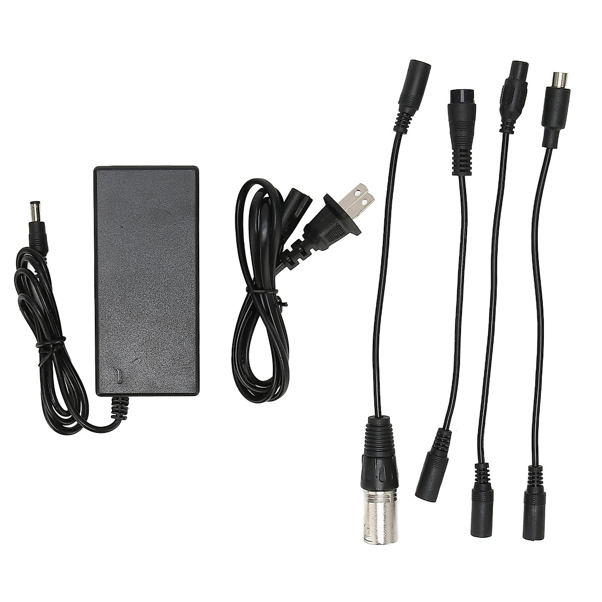 42V 2A Battery Charger, Universal Power Supply Adapter for 36V Lithium Battery, Electric Scooter Charger Battery Charger with 4 Adapter 100-240V