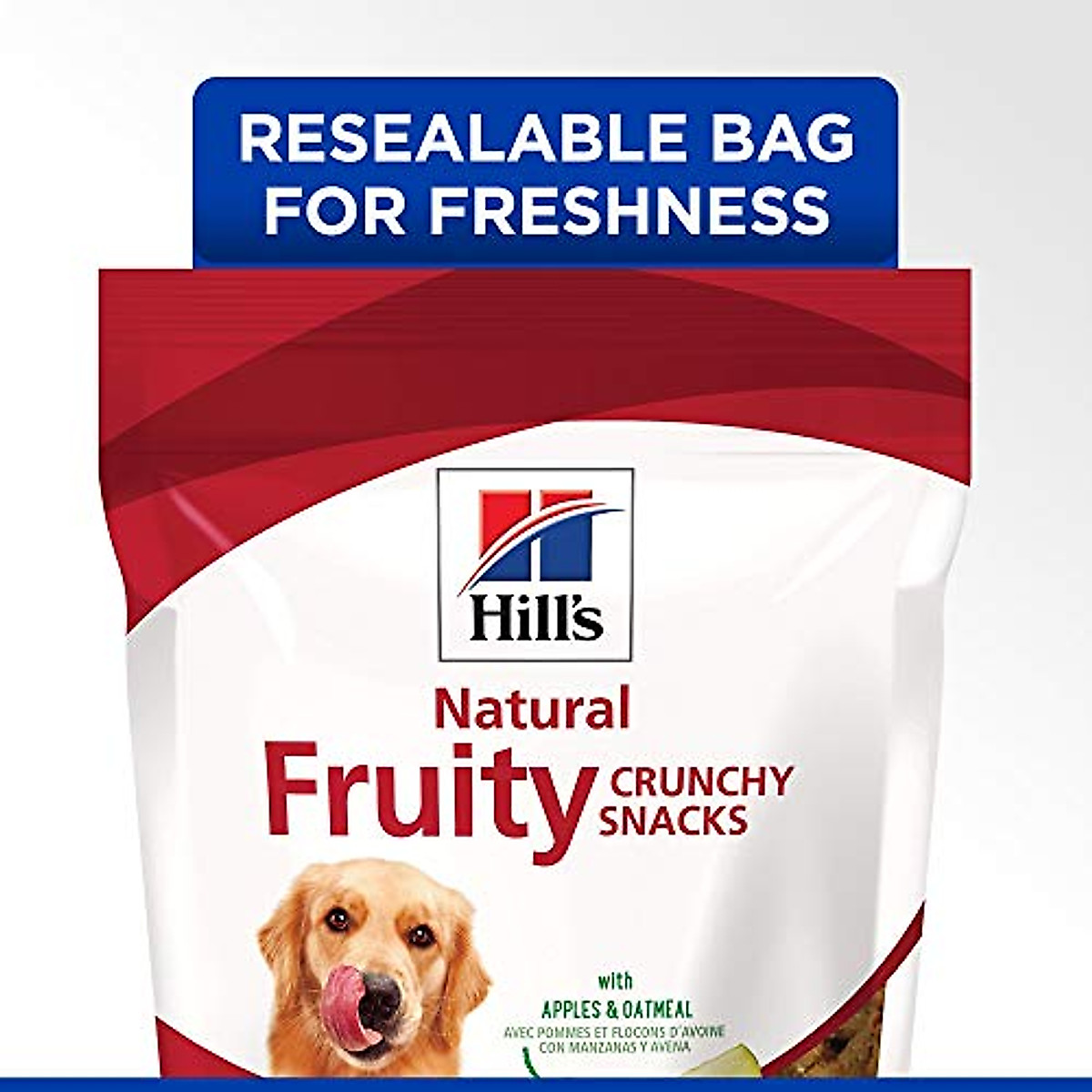 Hill's Natural Dog Treats Crunchy Fruity Snacks with Apples & Oatmeal, Healthy Dog Snacks, 8 oz. Bag