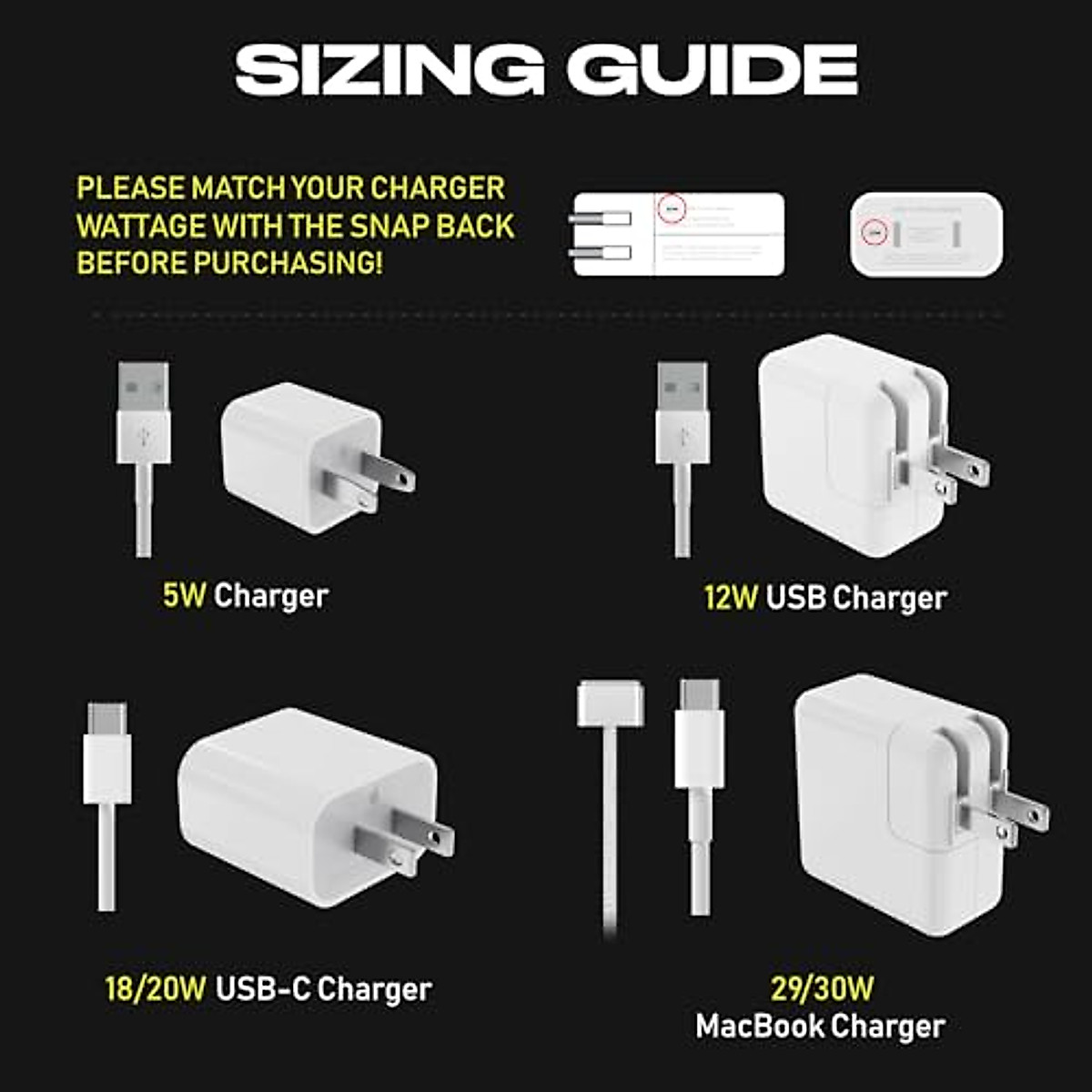 The Snap Back Charger Winder Compatible with Apple 30W USB-C Chargers for Travel and Cable Management