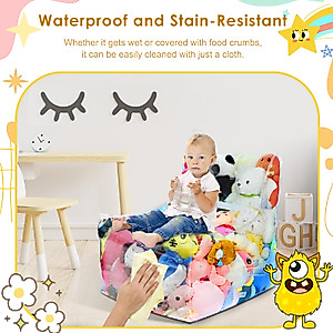 deependo Clear Stuffed Animal Storage Bean Bag Chair for Kids, PVC Bean Bag Chair, Creative Plush Toys Storage, Waterproof Bean Bag Chair Cover for Organizing Toddler & Kids' Rooms Plush Toys