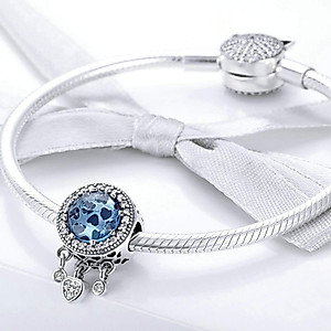Birthstone Charm Fit Pandora Charms Bracelet and Necklace Gifts for Women Sparkling Birthstones Zircon Paved
