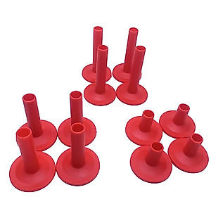 Jiayouy Plastic Long /Medium /Short Flanged Cymbal Sleeves 8mm for Percussion Drum Kit Part 12 Pack (Red)