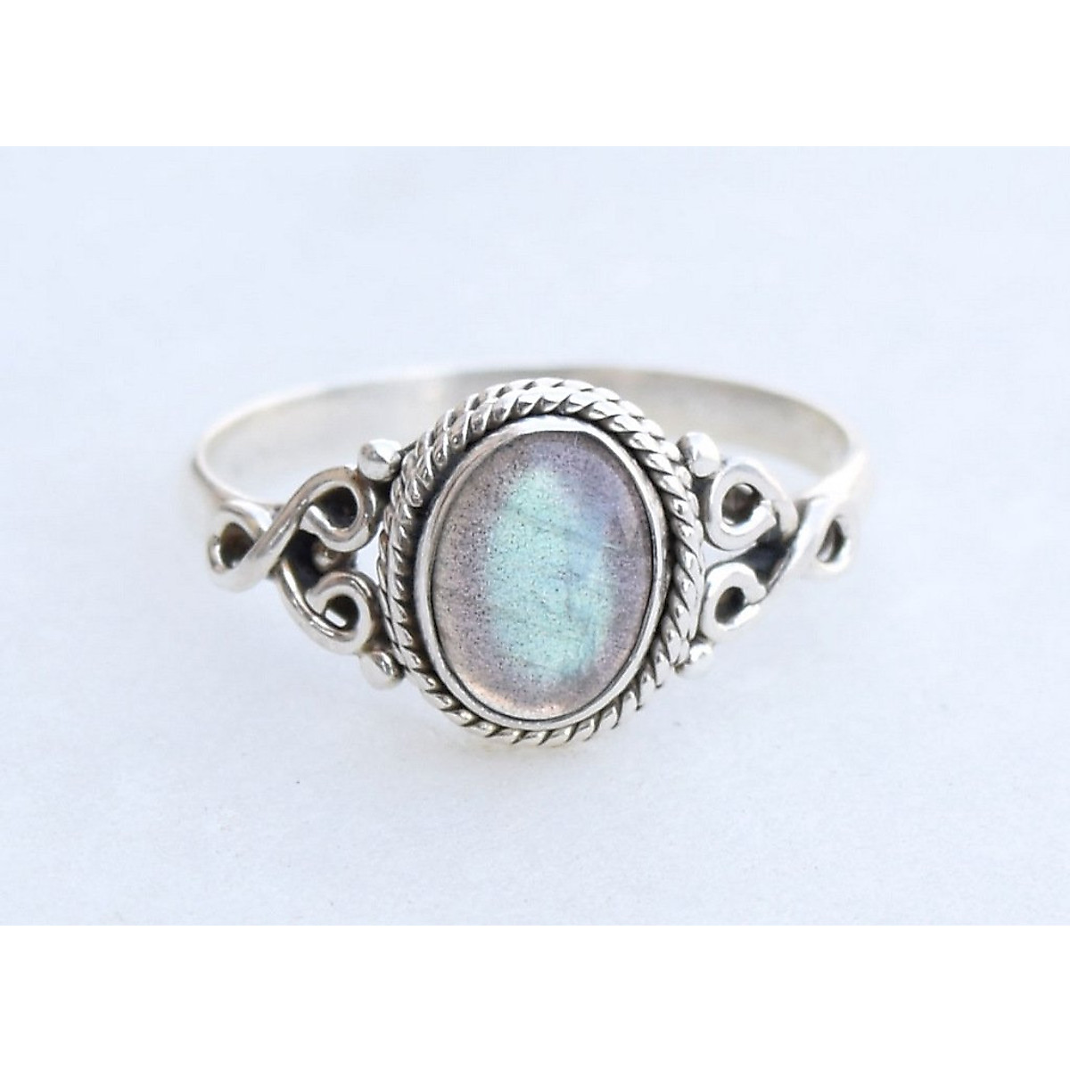 Labradorite Stone Ring 925 Sterling Silver Statement Ring For Women Handmade Rings Gemstone Christmas Promise Ring Size US 9 Gift For Her