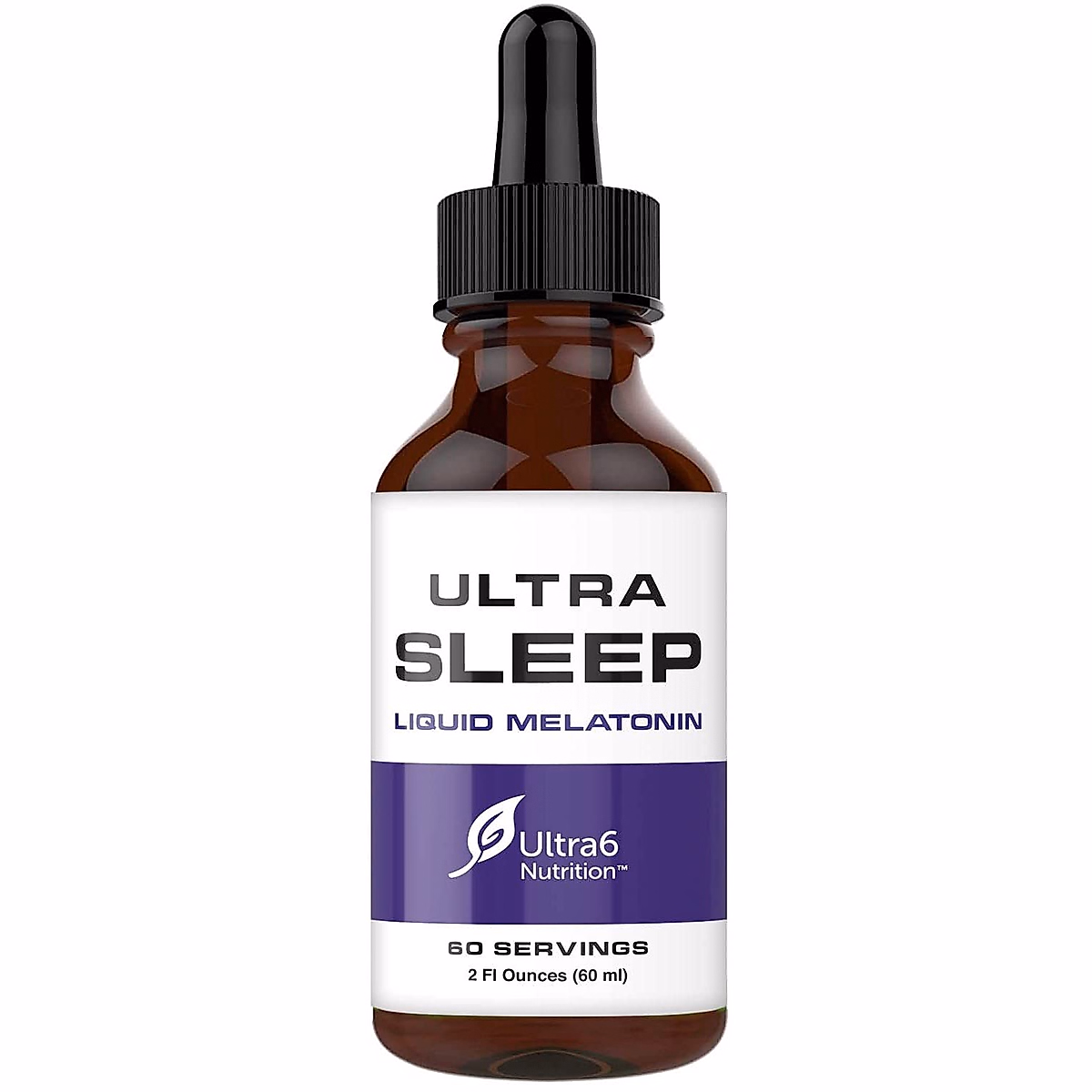 Ultra6 Nutrition Melatonin Drops with Valerian Root - Liquid Melatonin Sleeping Supplement with 5 HTP & Passion Flower - A Liquid Sleep Aid Strength Blend for Adults