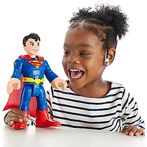 DC Super Friends Imaginext DC Super Friends Superman Xl Toy 10-In Figure with Fabric Cape for Preschool Kids Ages 3+ Years