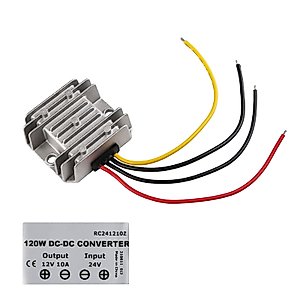 JDMON Voltage Converter DC 24V Step Down to 12V 10A 120W for Golf Cart DC-DC Voltage Regulator Transformer Reducer Waterproof