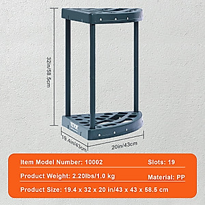 VEVOR Garden Tool Organizer, 19 Slots, Yard Tool Tower Rack for Garage Organization and Storage, Hold Long-Handled Tool/Rake/Broom/Shovel, PP Garden Tool Stand Holder Organizer for Yard, Shed, Outdoor