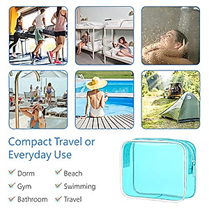 PACKISM Tsa Approved Toiletry Bag, 3 Pack Well-made Clear Makeup Bags with Zipper, Water-resistant Clear Toiletry Bags for Traveling Holds Small Items for Organization Fit Travel Essentials, 3 colors