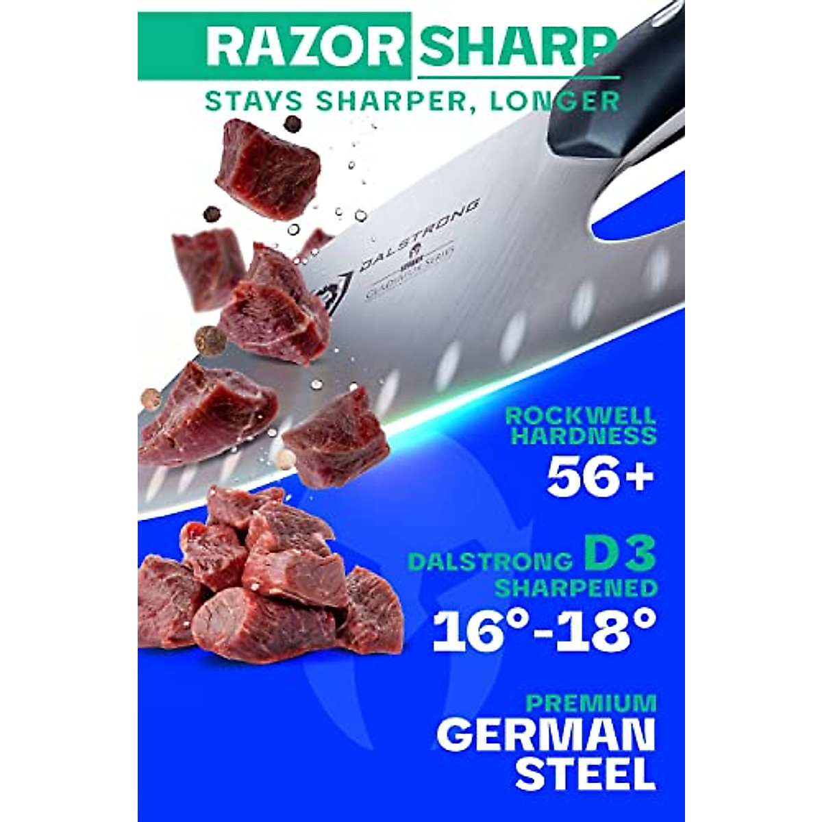 Dalstrong Guardian Chef Knife - 8 inch - Gladiator Series Elite - Ergonomic Design - Razor Sharp - Forged High Carbon German Steel - Full Tang - w/Sheath