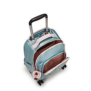 Kipling New Zea Metallic 15" Laptop Rolling Backpack Fairy Green Met
