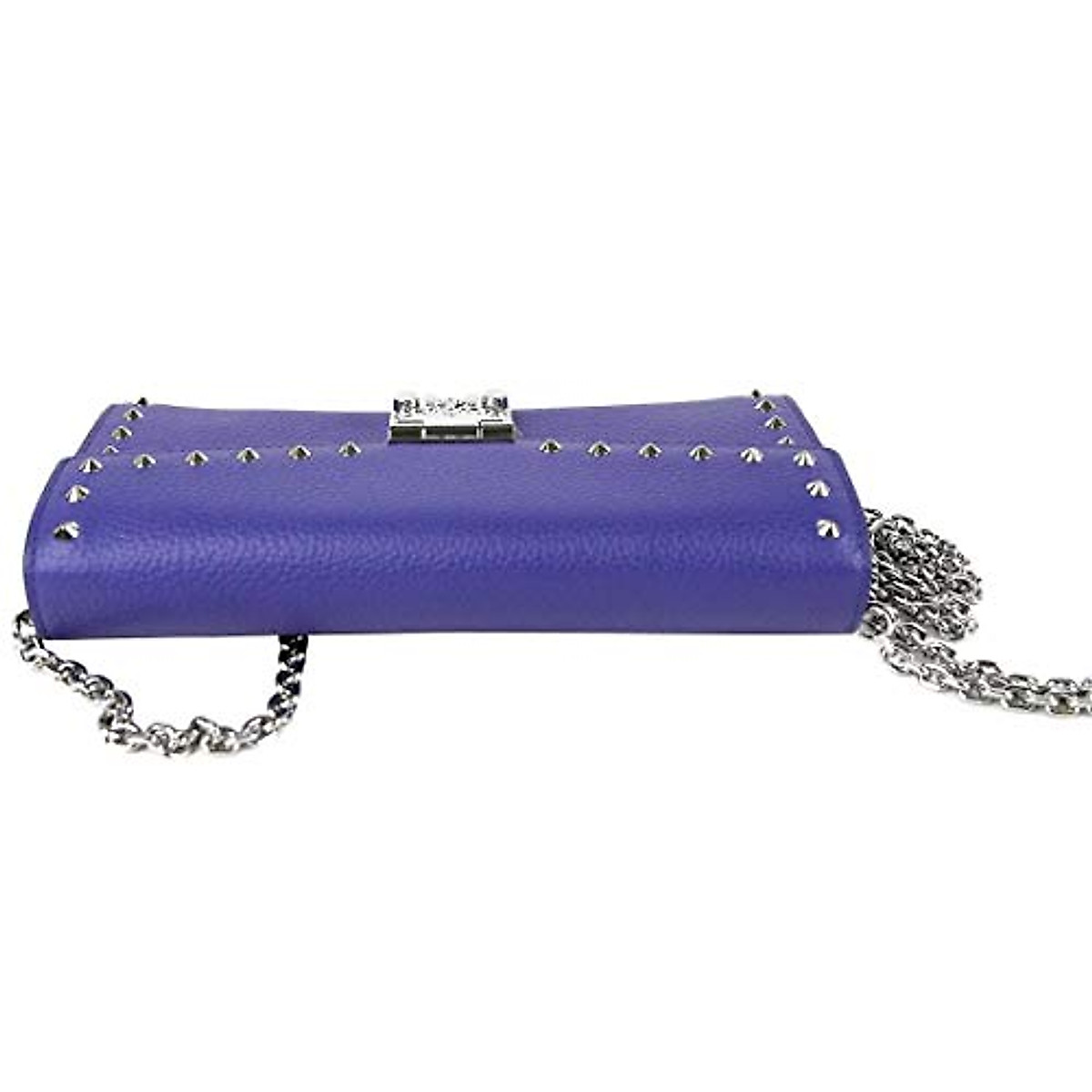 MCM Women's Spectrum Blue Leather Patricia Studded Large Chain Wallet MYL9SPA40HG001