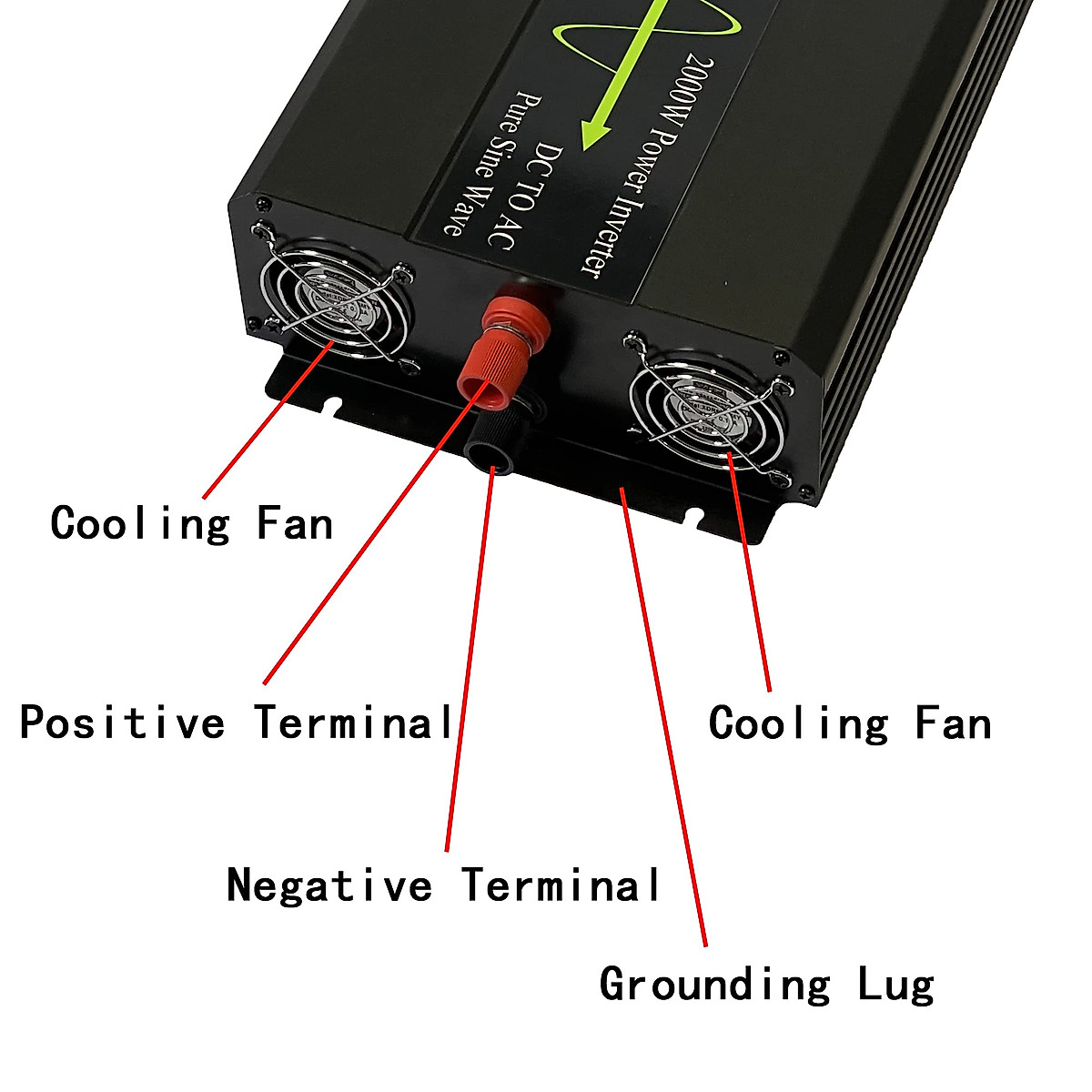 KRXNY 2000W Off Grid Pure Sine Wave Power Inverter 48V DC to 120V AC 60HZ with LCD Display USB Port