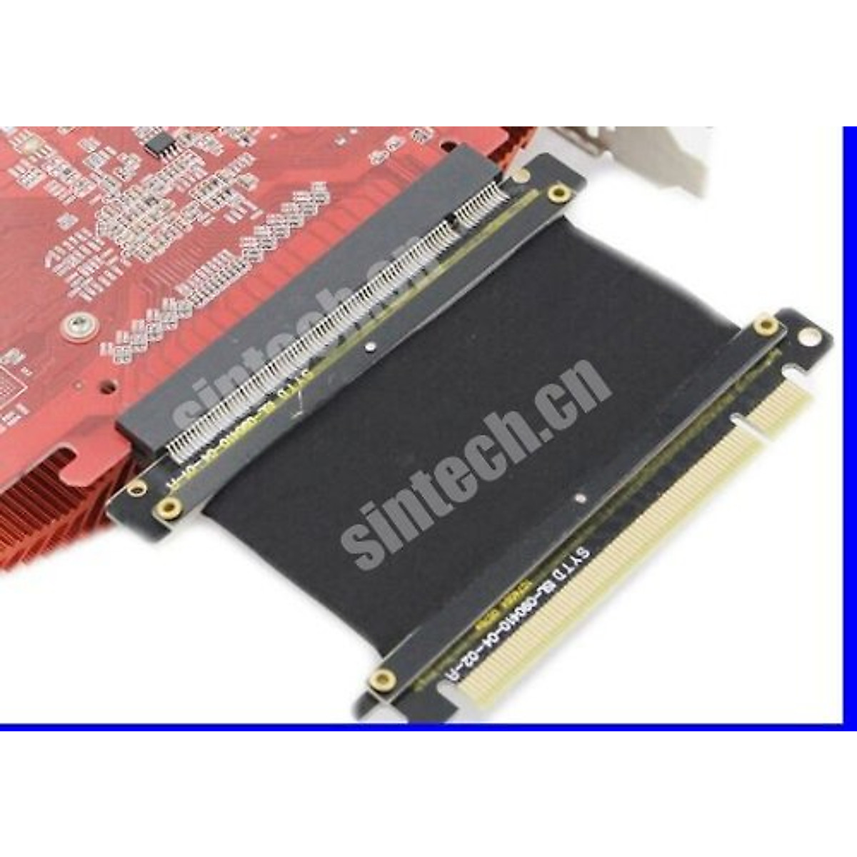 Sintech PCI-E Express X16 Riser Extend Card with High Speed Flex Cable(5cm 180Degree)