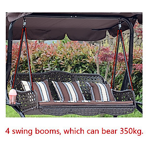 Metal Garden Swing Hanging Rods, Swing Replacement Rods, Round Metal Rods for Garden Swing Seat, Swing Boom, Swing Set Boom, Swing Pole. 2-Pack, Black Metal(90.5cm/35.63in)