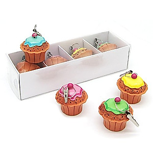 KEISSCO Cup Cake Tablecloth Weights Cute Table Clip Clamps Table Cover Weights for Outdoor Garden Party Picnic, Set of 4