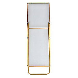 65" x 24" Wall Mounting Full Body Mirror, Full Length Mirror with Stand, Alloy Frame Full-Length Mirror for Living Room, Bedroom (Gold)