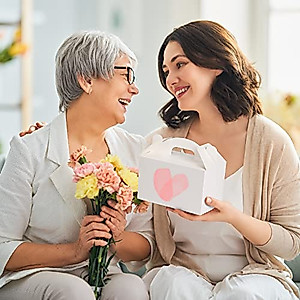 Moretoes 70 Pack White Treat Boxes Gable Boxes Party Favor Boxes Paper Gift Boxes for Birthday Party Shower 6 x 3.5 x 3.5 Inches