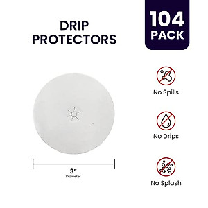 Exquizite 104 Drip Protectors/Candle Bobeches for Devotional Candlelight Vigils, Church Service, Memorial Service, Mass, Ceremonies - Box of 104 Drip Protectors/Paper Bobeches, White 3" Diameter