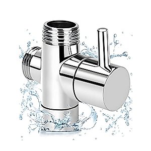 Bidet T Valve,T Valve Adapter for Bidet with Shut-off Value,Bidet Adapter for Toilet 7/8" x 7/8" x 1/2", T Adapter for Hand Held,Chrome Finish