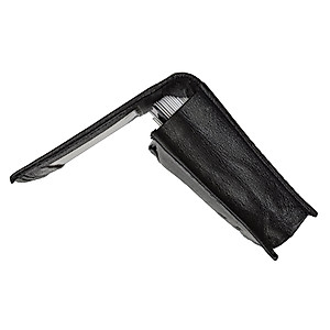 Genuine Leather Expandable Credit Card Outside Id Business Card Holder Wallet 070BK