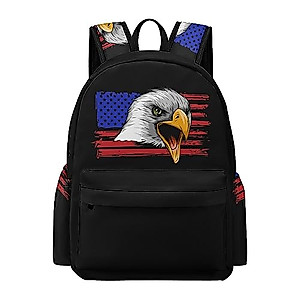 American Eagle USA Flag Travel Backpack Lightweight 16.5 Inch Computer Laptop Bag Casual Daypack for Men Women